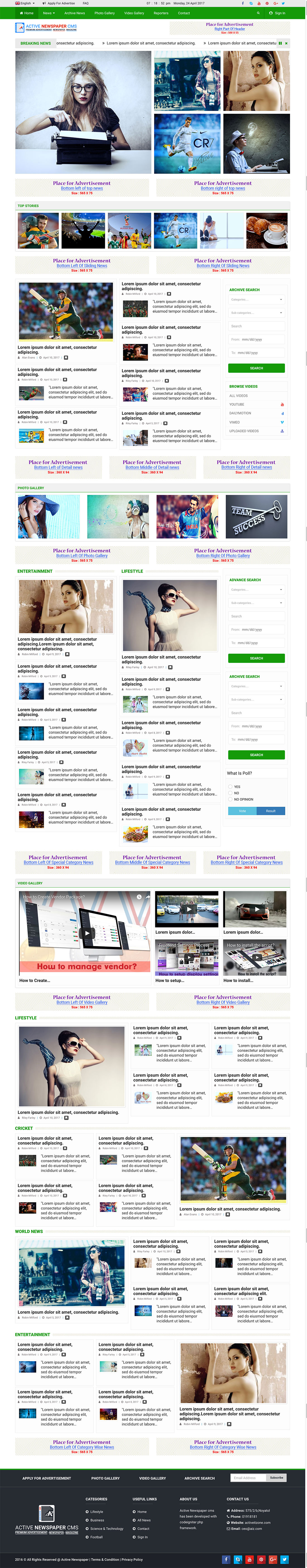 Active Newspaper CMS by ActiveITzone | CodeCanyon